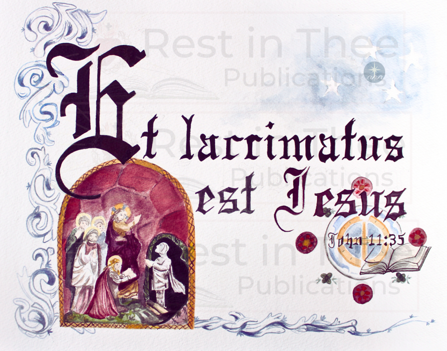 Bible Verse Coloring Page for Lent John: 11:35 – Rest In Thee